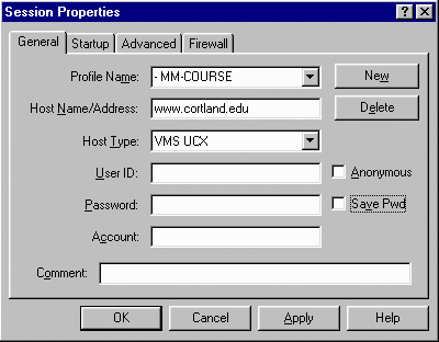 WWW page setup - server